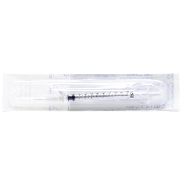 Bd 1ml Tb Syringe W 27g X 1 2 Detachable Needle Slip Tip 100 Box